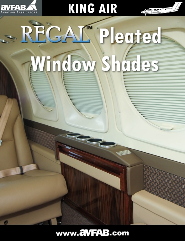 King Air Regal Pleated Window Shades » Aviation Fabricators